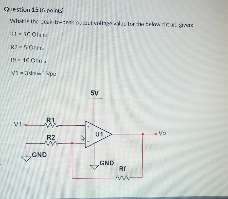 Solved What is the peak-to-peak output voltage value for the | Chegg.com