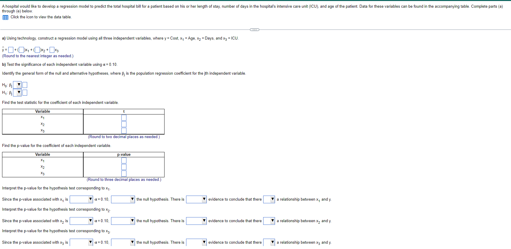Solved a) Using technology, construct a regression model | Chegg.com