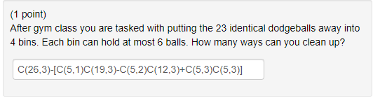 Solved (1 point) After gym class you are tasked with putting | Chegg.com