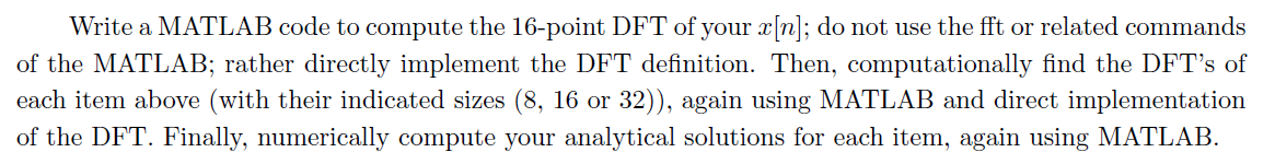 Solved MATLAB Discrete Fouirier Transform Code without Using | Chegg.com