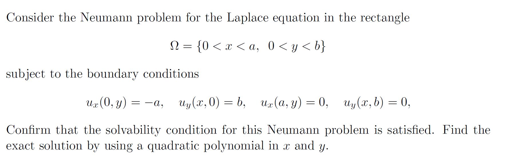 Solved Consider the Neumann problem for the Laplace equation | Chegg.com