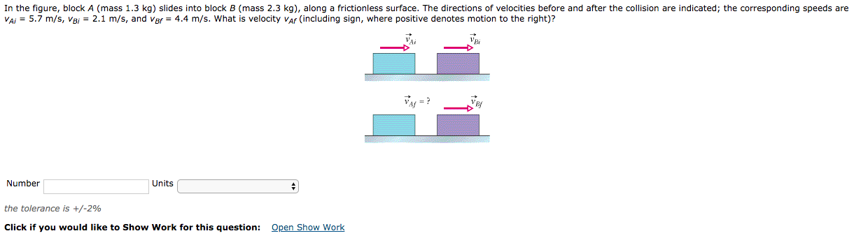 Solved In the figure, block A (mass 1.3 kg) slides into | Chegg.com
