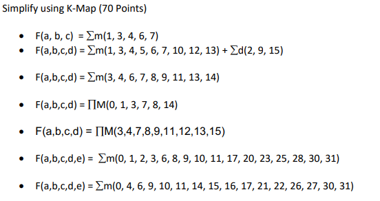 Solved Simplify using K-Map (70 | Chegg.com
