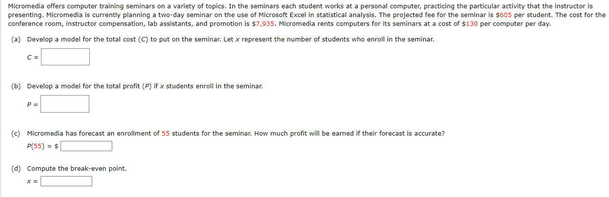 Solved (a) ﻿Develop a model for the total cost (C) ﻿to put | Chegg.com