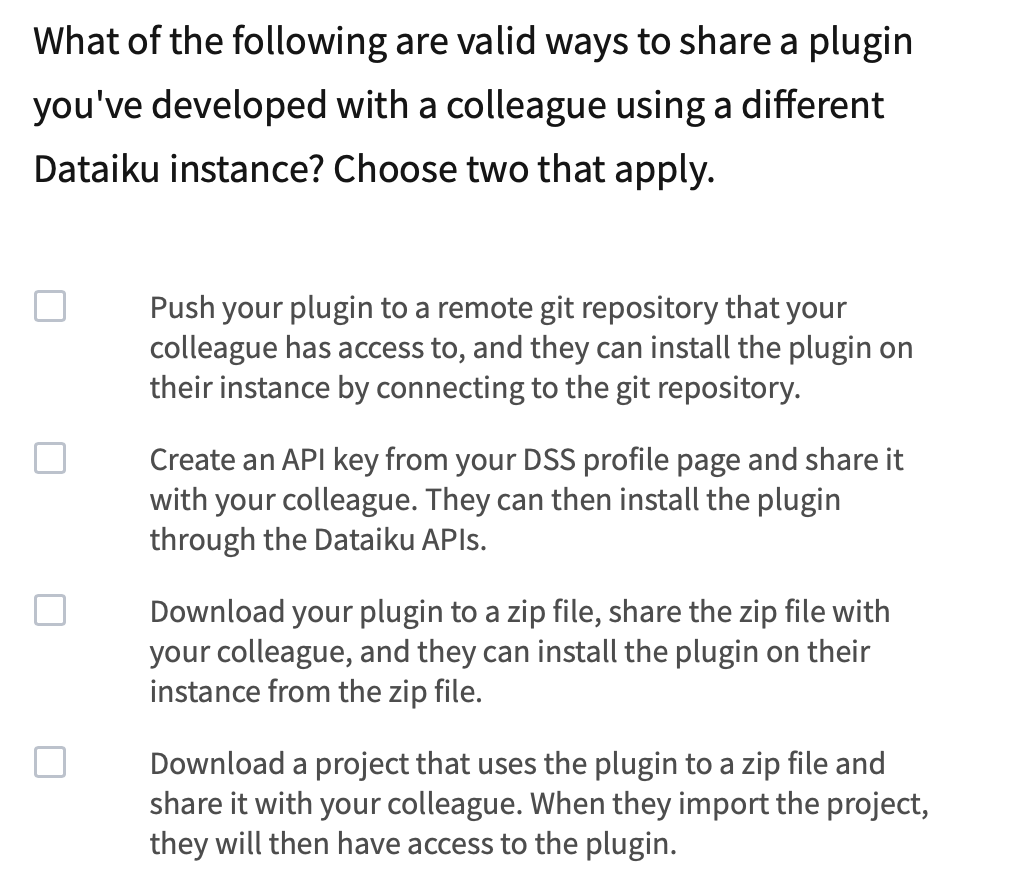 Solved Which of the following statements about Dataiku | Chegg.com