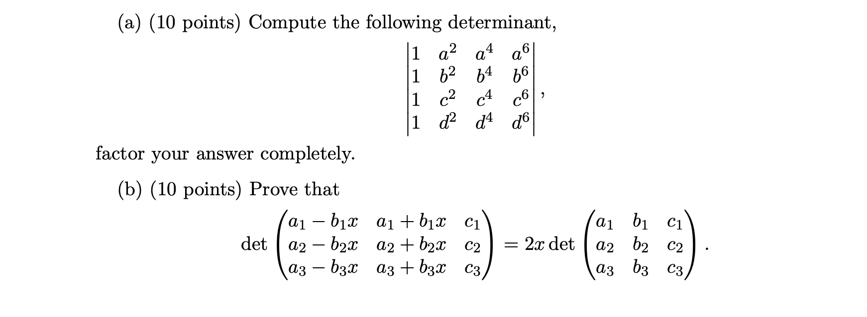 Solved > c6 ) (a) (10 points) Compute the following | Chegg.com