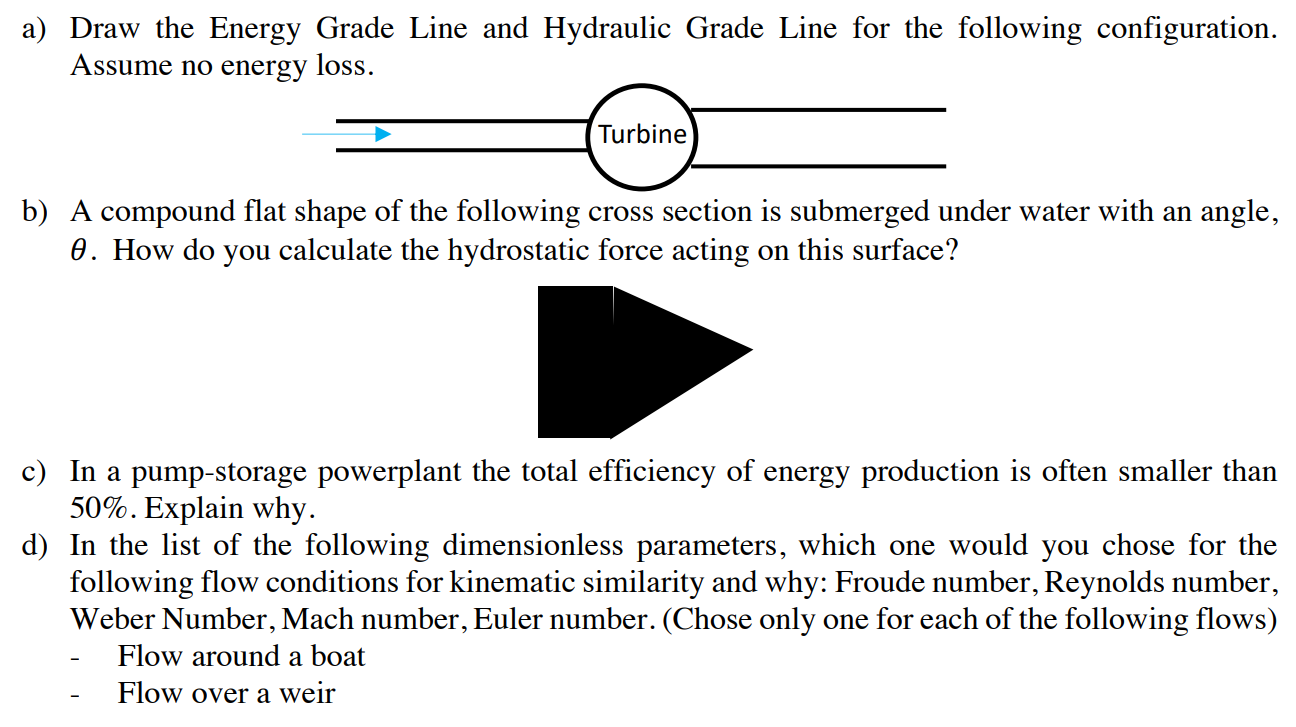 Solved a) Draw the Energy Grade Line and Hydraulic Grade | Chegg.com