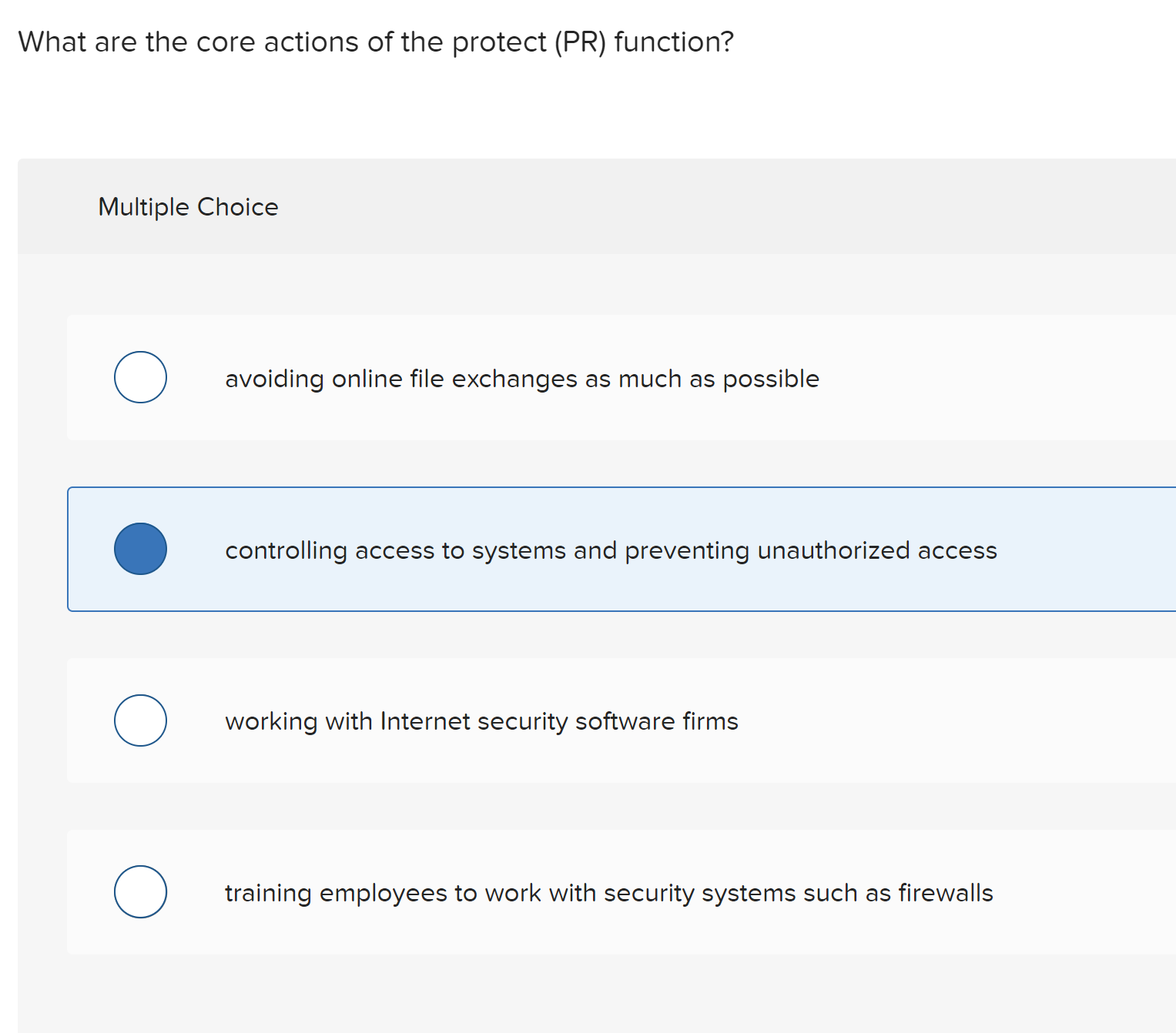 Solved What are the core actions of the protect (PR) | Chegg.com