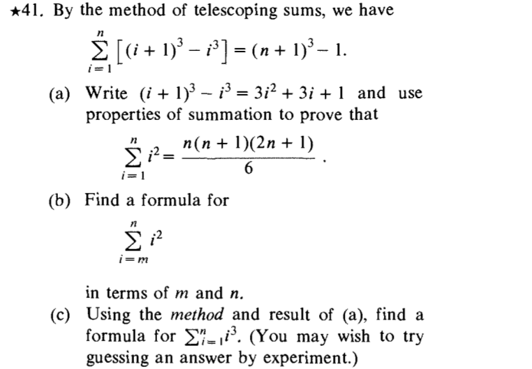 Solved *41. By the method of telescoping sums, we have | Chegg.com