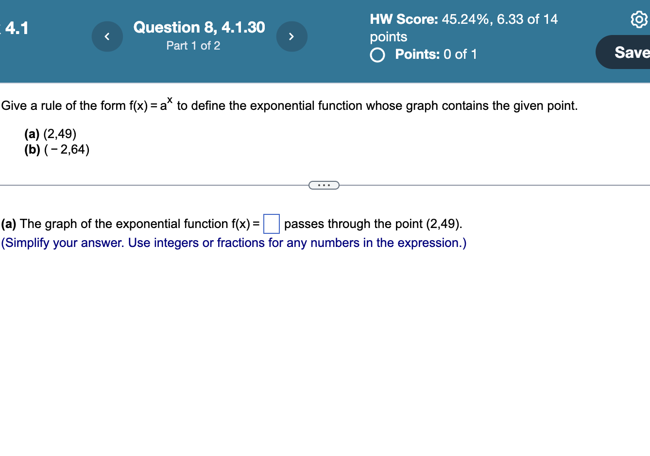 Give a rule of the form f(x)=ax to define the | Chegg.com
