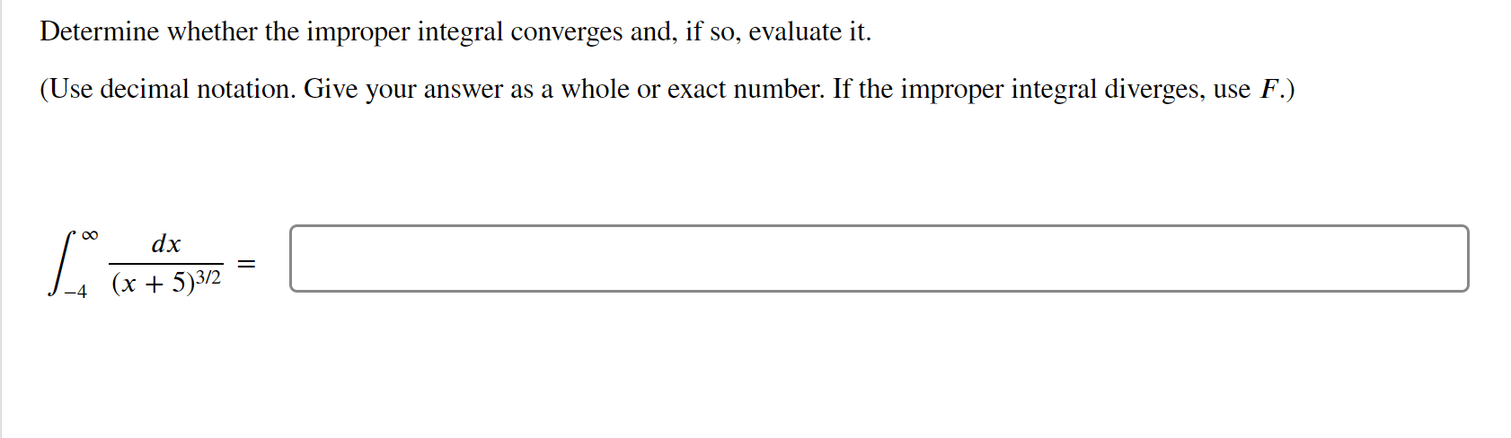Solved Determine whether the improper integral converges | Chegg.com