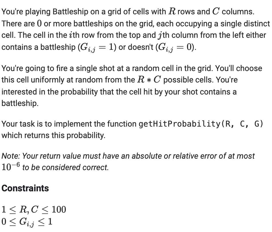 Solved You're playing Battleship on a grid of cells with R | Chegg.com
