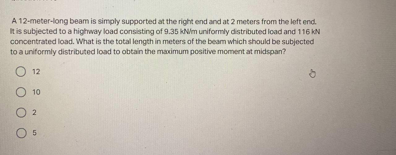 Solved A 12-meter-long beam is simply supported at the right | Chegg.com