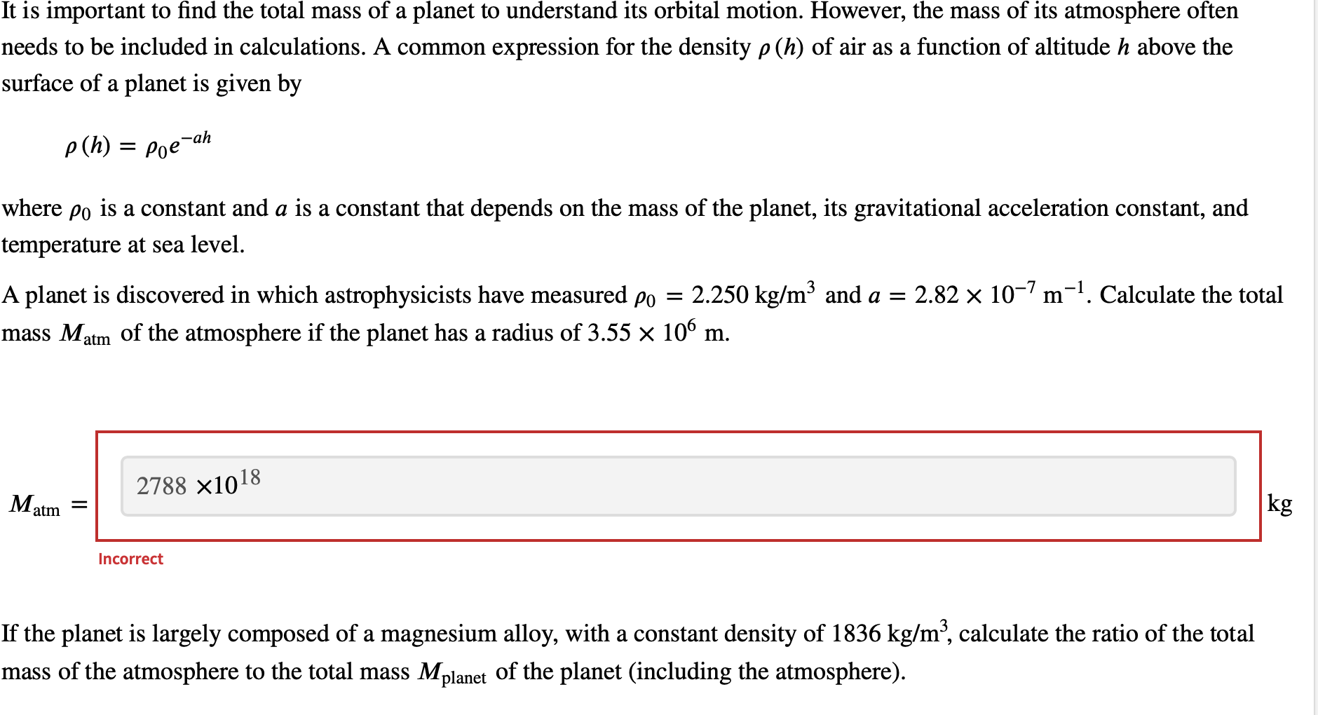 Solved It is important to find the total mass of a planet to | Chegg.com