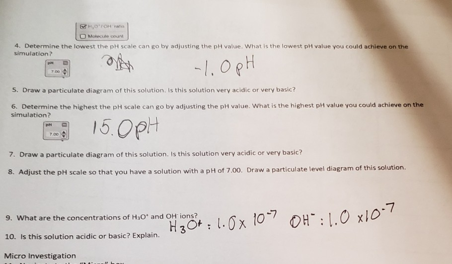Solved 11. Can you predict what a solution with a pH of 7 | Chegg.com