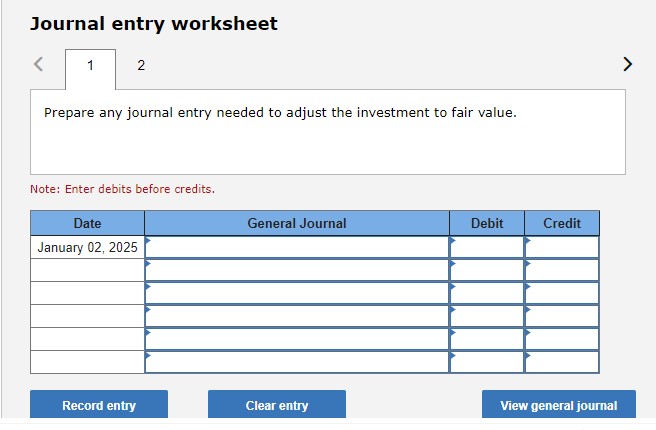 Solved Journal entry worksheet Note: Enter debits before | Chegg.com