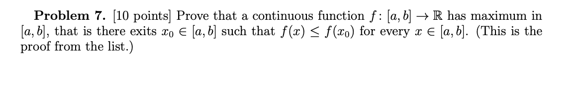 Solved Problem 7. [10 points) Prove that a continuous | Chegg.com