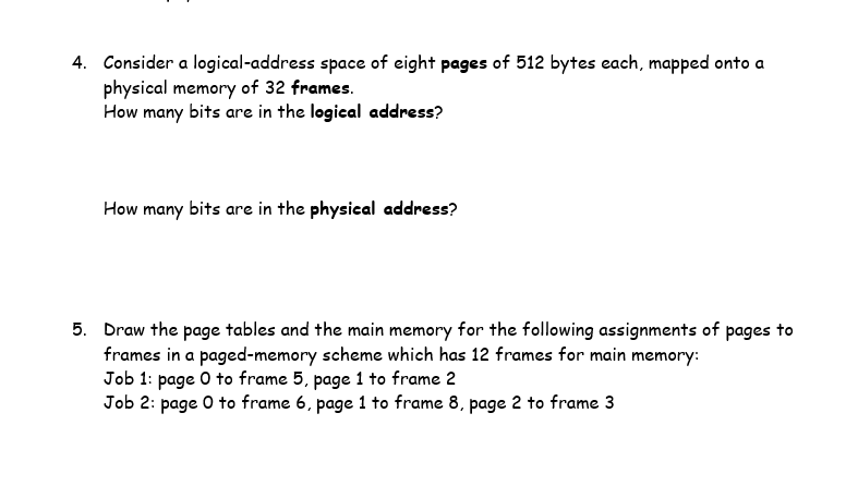 Solved 4 Consider A Logical Address Space Of Eight Pages Of 