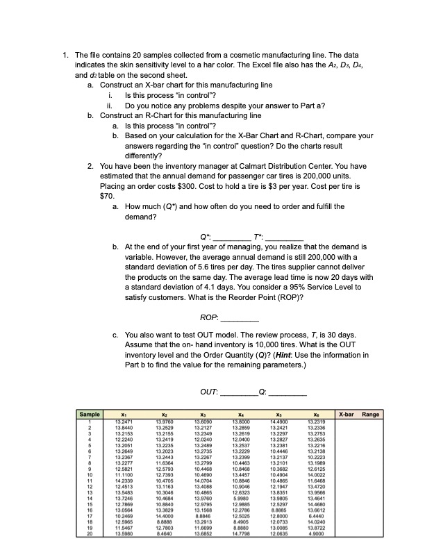 Solved The file contains 20 ﻿samples collected from a | Chegg.com
