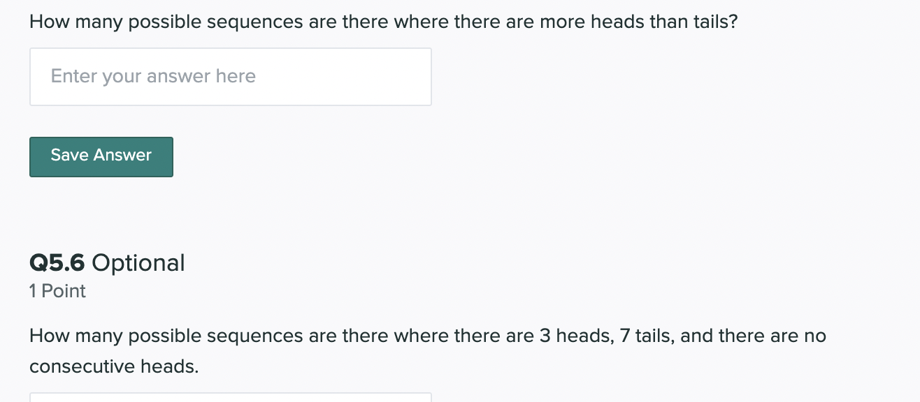 Solved Q5 Coin Toss 3.03 Points Toss a coin 10 times. Count | Chegg.com