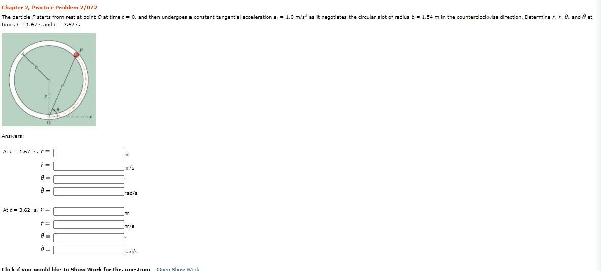 Solved Chapter 2, Practice Problem 2/072 The particle P | Chegg.com