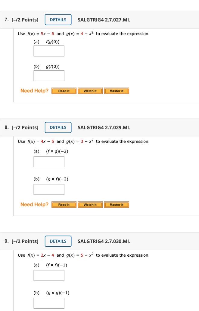 Solved 7. (-12 points] DETAILS SALGTRIG4 2.7.027.MI. Use | Chegg.com