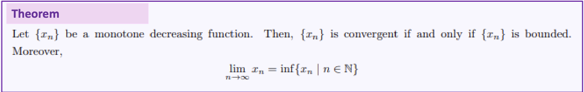 Solved Proof this Theorem Let {xn} ﻿be a monotone decreasing | Chegg.com