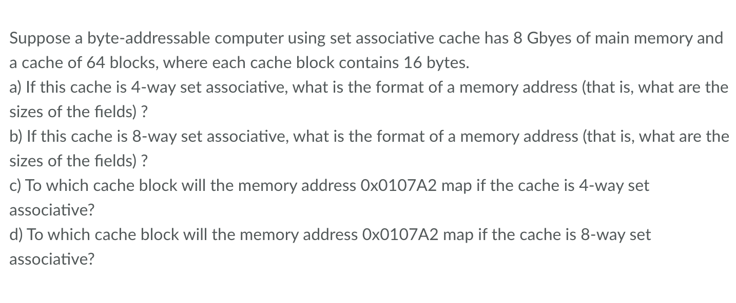 Solved Suppose a byte-addressable computer using set | Chegg.com