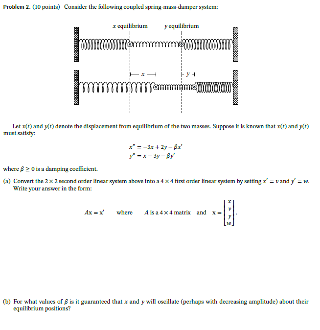 Problem 2. (10 points) Consider the following coupled | Chegg.com