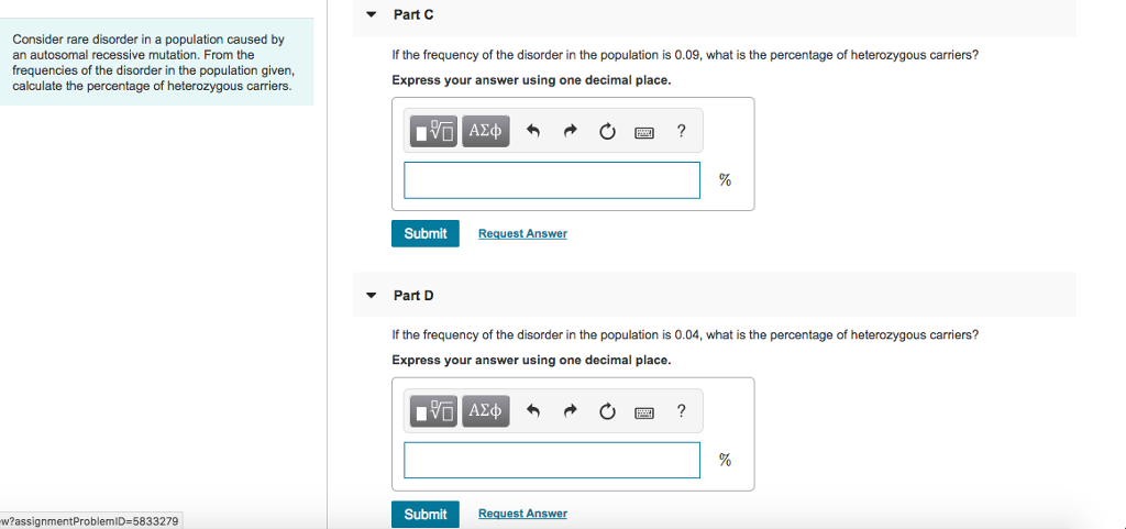 Solved Part C Consider rare disorder in a population caused | Chegg.com Solved Part C Consider rare disorder in a population caused | Chegg.com