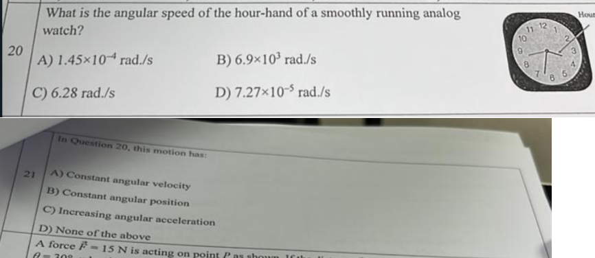 Solved What is the angular speed of the hour-hand of a | Chegg.com