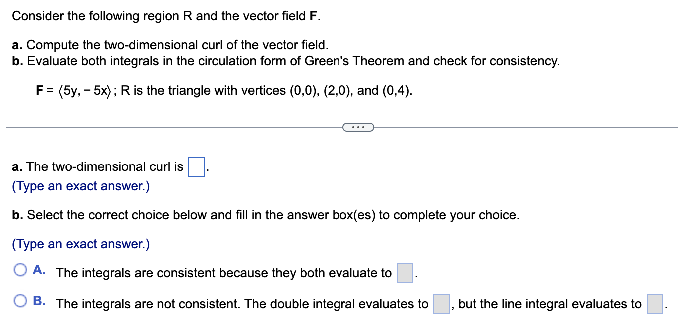 Solved Consider the following region R and the vector field | Chegg.com