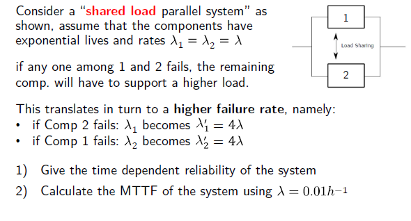 Solved Consider a "shared load parallel system" as shown, | Chegg.com
