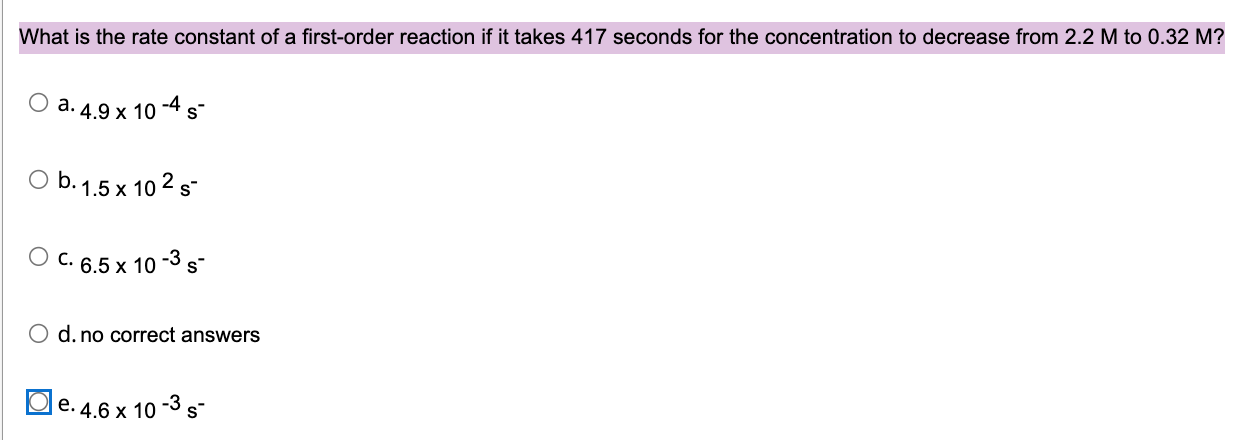 Solved What is the rate constant of a first-order reaction | Chegg.com