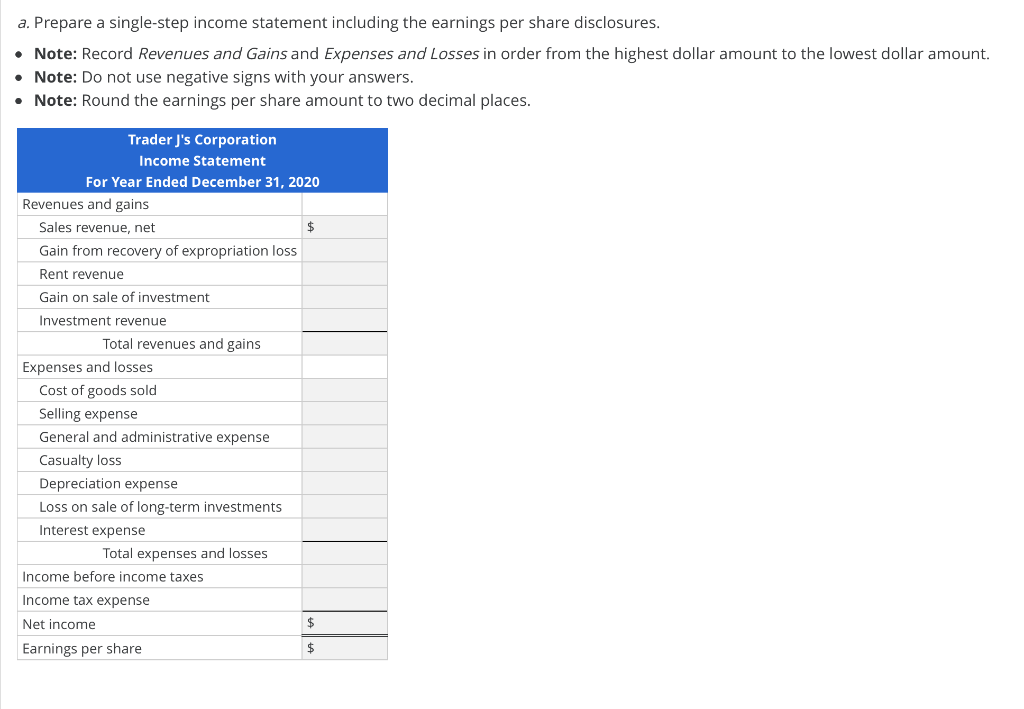 Solved Preparing a Single-Step and a Multiple-Step Income | Chegg.com