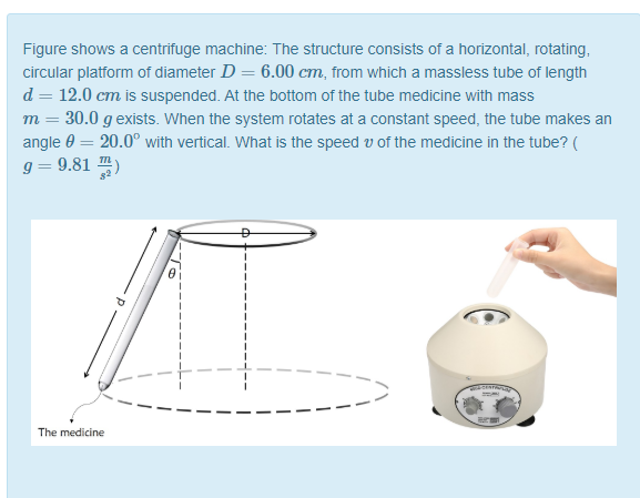 Solved Figure shows a centrifuge machine: The structure | Chegg.com