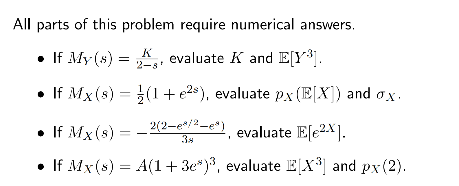 Solved All parts of this problem require numerical answers. | Chegg.com