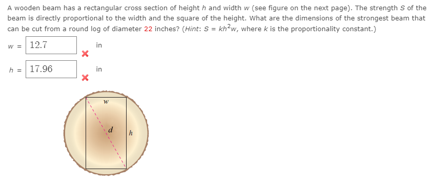 Solved A wooden beam has a rectangular cross section | Chegg.com
