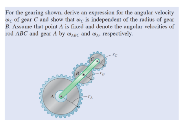 Solved For the gearing shown, derive an expression for the | Chegg.com