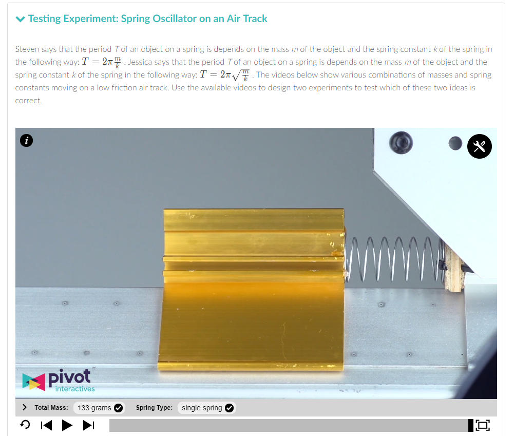 Testing Experiment: Spring Oscillator on an Air Track | Chegg.com