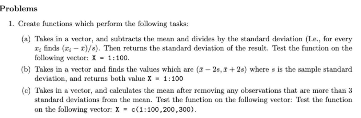 Solved Problems 1 Create Functions Which Perform The 2205