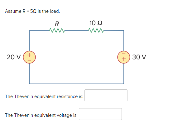 Solved Assume R=5Ω ﻿is the load.The Thevenin equivalent | Chegg.com
