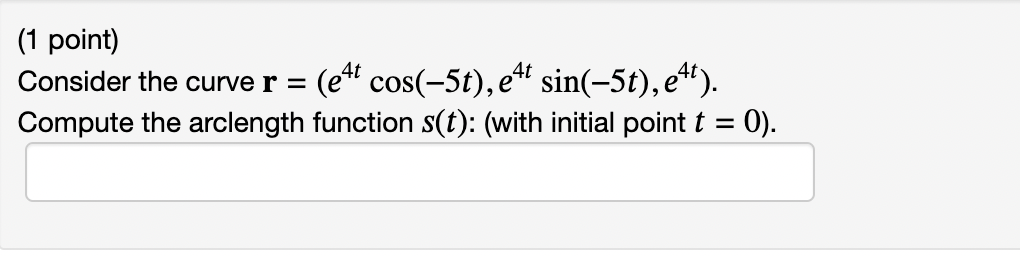 Solved (1 point) Consider the curve | Chegg.com