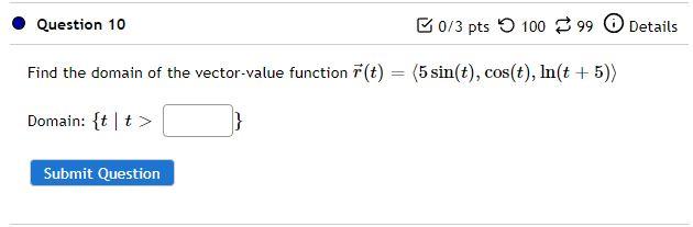 Solved Find the domain of the vector-value function | Chegg.com