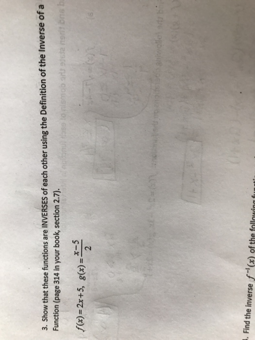 Solved 3. Show that these functions are INVERSES of each | Chegg.com