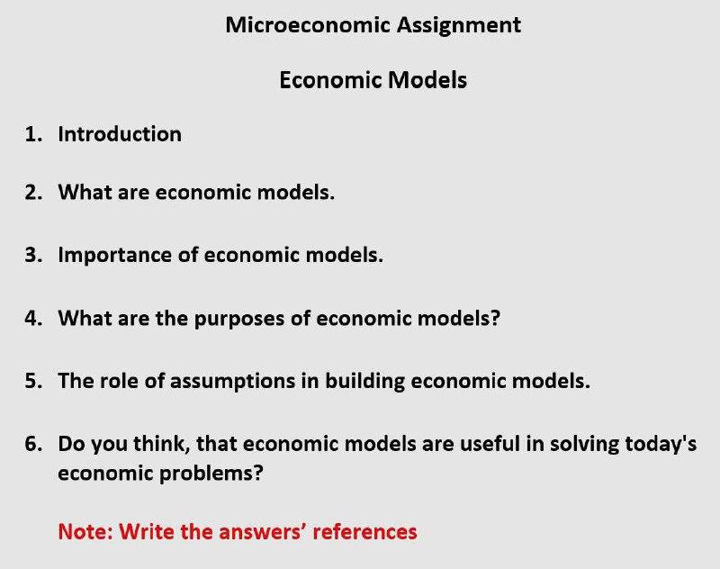 Solved Microeconomic Assignment Economic Models 1. | Chegg.com