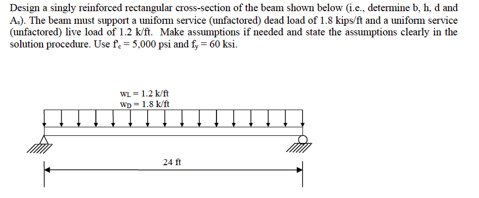 Solved Design a singly reinforced rectangular cross-section | Chegg.com