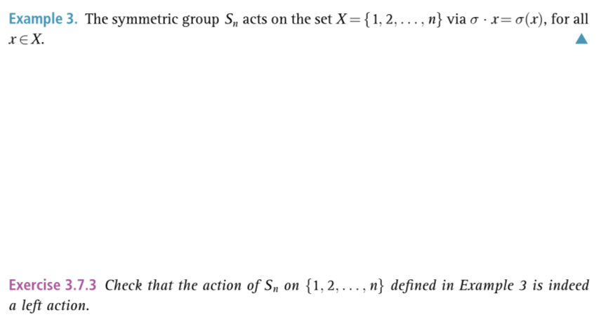 Solved Example 3 The Symmetric Group S {n} Acts On