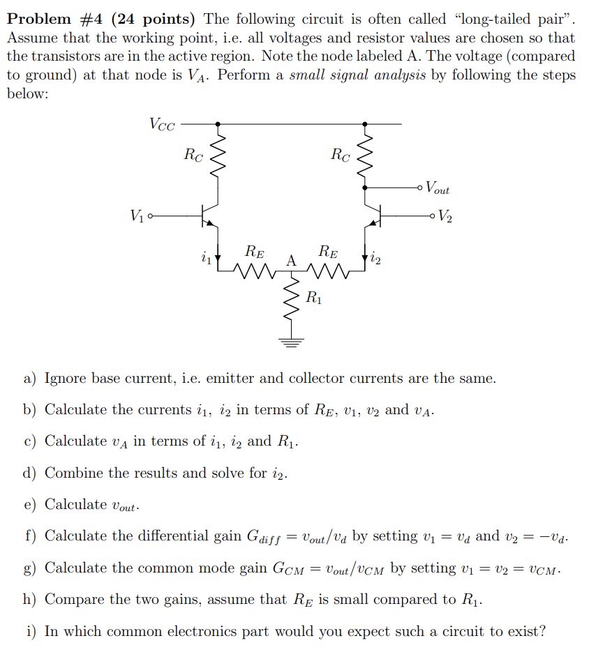 Solved Problem #4 (24 points) The following circuit is often | Chegg.com