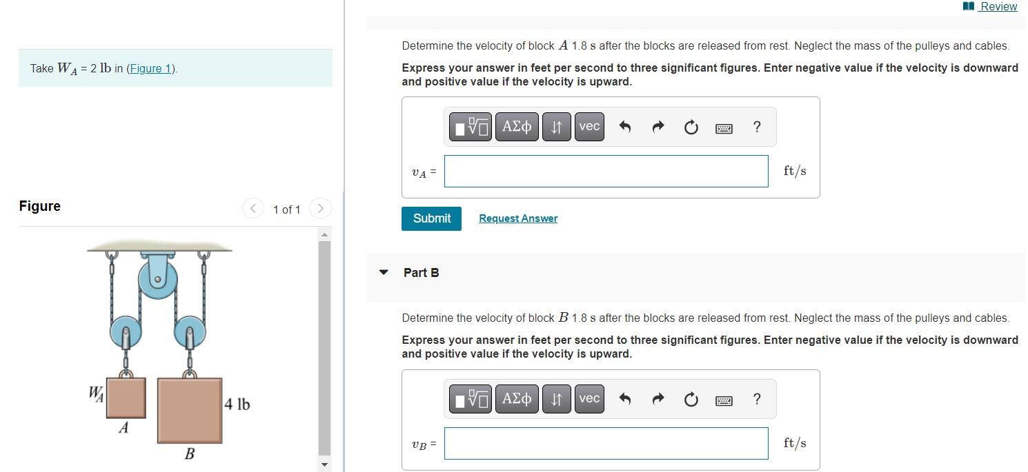 Solved Determine the velocity of block A1.8 s after the | Chegg.com